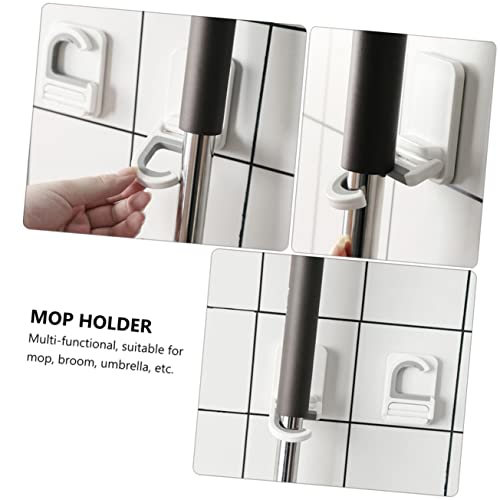 CIYODO 3pcs Bathroom Punch-Free Hanger Clips Mount Storage Shape Broom Racks Traceless Hook Garden Holds Slip Grippers White C- Organizer Anti- Wall Self Multifunctional Drilling