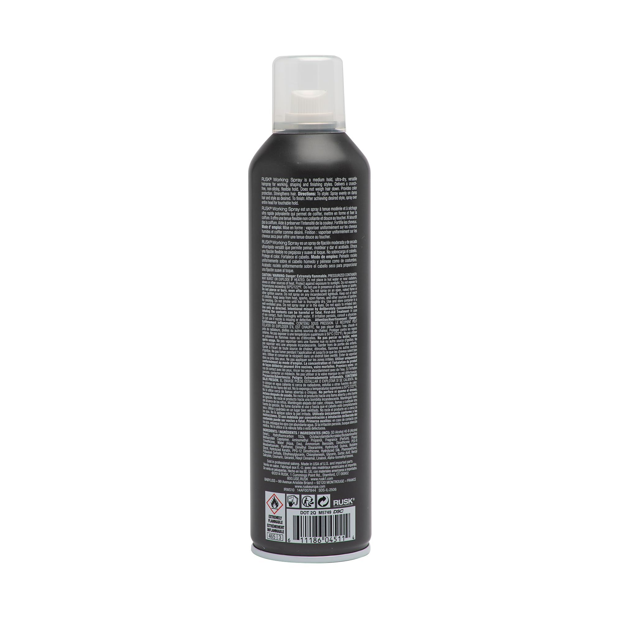 RUSK Working Spray, Medium-Hold Working Dry Hairspray, 10 fl. oz.