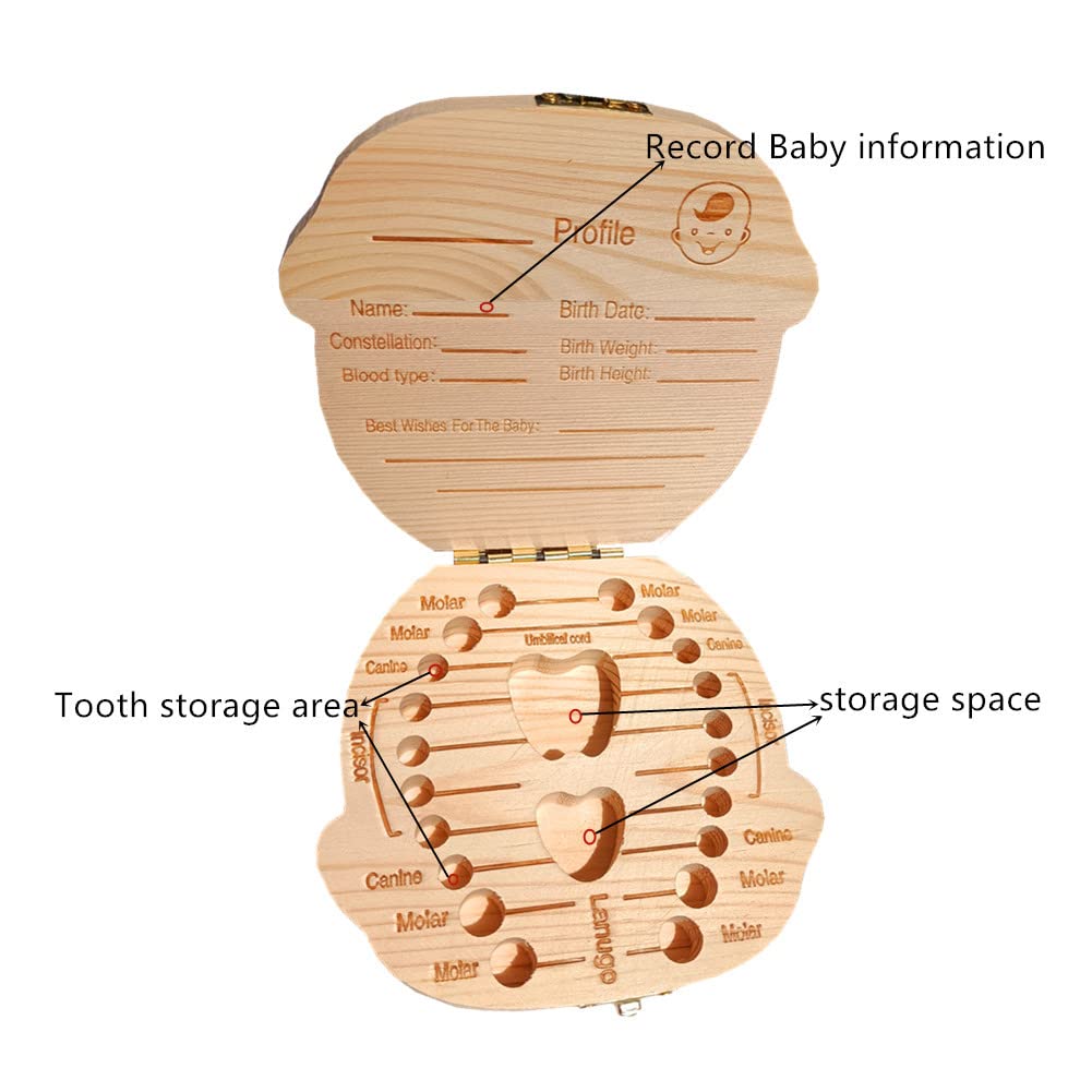 Baby Tooth Keepsake Box,Tooth Fairy Box,Wooden Tooth Box ,Baby Keepsake Storage Box,Tooth Saver,Tooth Holder for Kids Teeth,Tooth Boxes for Lost Teeth for Kids,Newborn Baby Birthday and Shower Gift