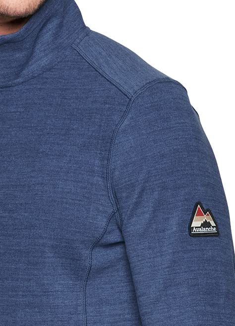 Avalanche Men's Zip Mock Neck Lightweight Soft Fleece Sweatshirt Indigo Heather XL