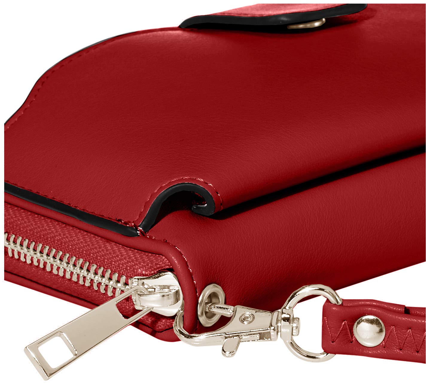 Heaye Women Wristlet Wallet with Cell Phone Holder RFID Blocking Zip Around Wallet PU, Red