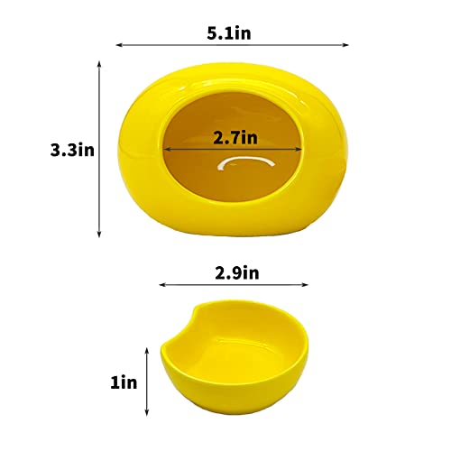 Hamiledyi Hamster House Ceramic with Bowl Small Pet Hideout Nest-Hamster Sand Bath-Dwarf Hamster Dust Bath Nesting Habitat for Syrian Hamsters Lemmings or Other Small-Sized Animals Hided (Yellow)