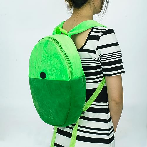 DSKOBT Green Backpack for Anime Costume Prop Lime Green Plush Backpack Cartoon Human's Adventure For Cosplay Halloween (Green)