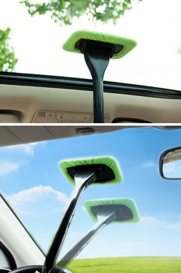Car Windshield Brush Wipe Fog Cleaning Brush Front Window Wiper Tool Glass Window Brush-Green