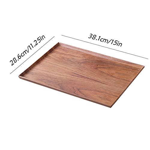 Decorative Serving Tray Imitation Wood Grain Rectangular Large Tray Simple and Practical Cup Storage Tray Breakfast, Afternoon Tea Tray Tray for Coffee Bathroom Tray Perfume Tray