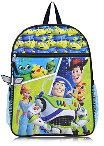 Disney Toy Story Boys Backpack for Little Kids | 6 Piece Set Water Bottle Keychains Snack Tote and Knapsack School (Toy Story 6Pc) 16β x 12β x 5β