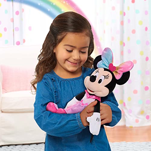 Disney Junior Minnie Mouse Sparkle and Sing Minnie Mouse, 13 Inch Feature Plush with Lights and Sounds, by Just Play