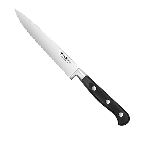 Cook N Home Kitchen Knife Set with Bamboo Storage Block 15-Piece, High Carbon Stainless Steel Blade, Black