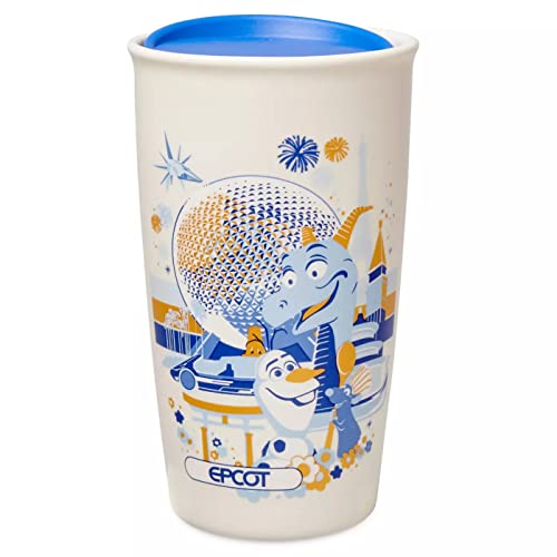 DisneyParks Exclusive - Ceramic Coffee Mug - Starbuck's Travel Tumbler - Epcot, white, blue, green, purple
