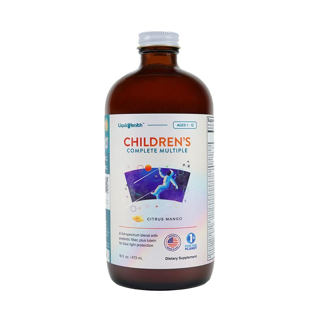 LIQUIDHEALTH Children's Complete Liquid Multivitamin for Kids, Toddlers - Essential Vitamins, Nutrients & Minerals, Immune Support, Gut Health - Great Taste, Vegan, Non GMO, Sugar-Free (16 oz)