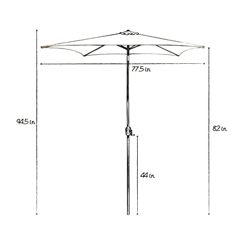 DAVEE Furniture 6.5 Ft Square Market/Patio Umbrella with Tilt and Crank, Perfect for Garden, Lawn,Deck,Backyard and Pool (Tan