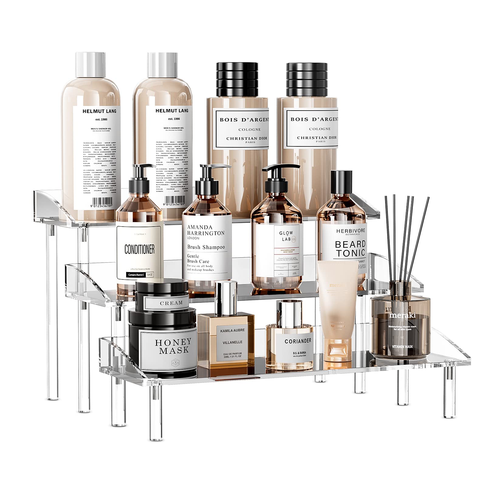 CPPDEL 3-Tier Corner Bathroom Counter Organizer, Acrylic Makeup Organizer Perfume for Bathroom, Cosmetics Skincare Shelf Organizer, Spice Rack for Kitchen, Vanity Organizer for Bathroom Counter