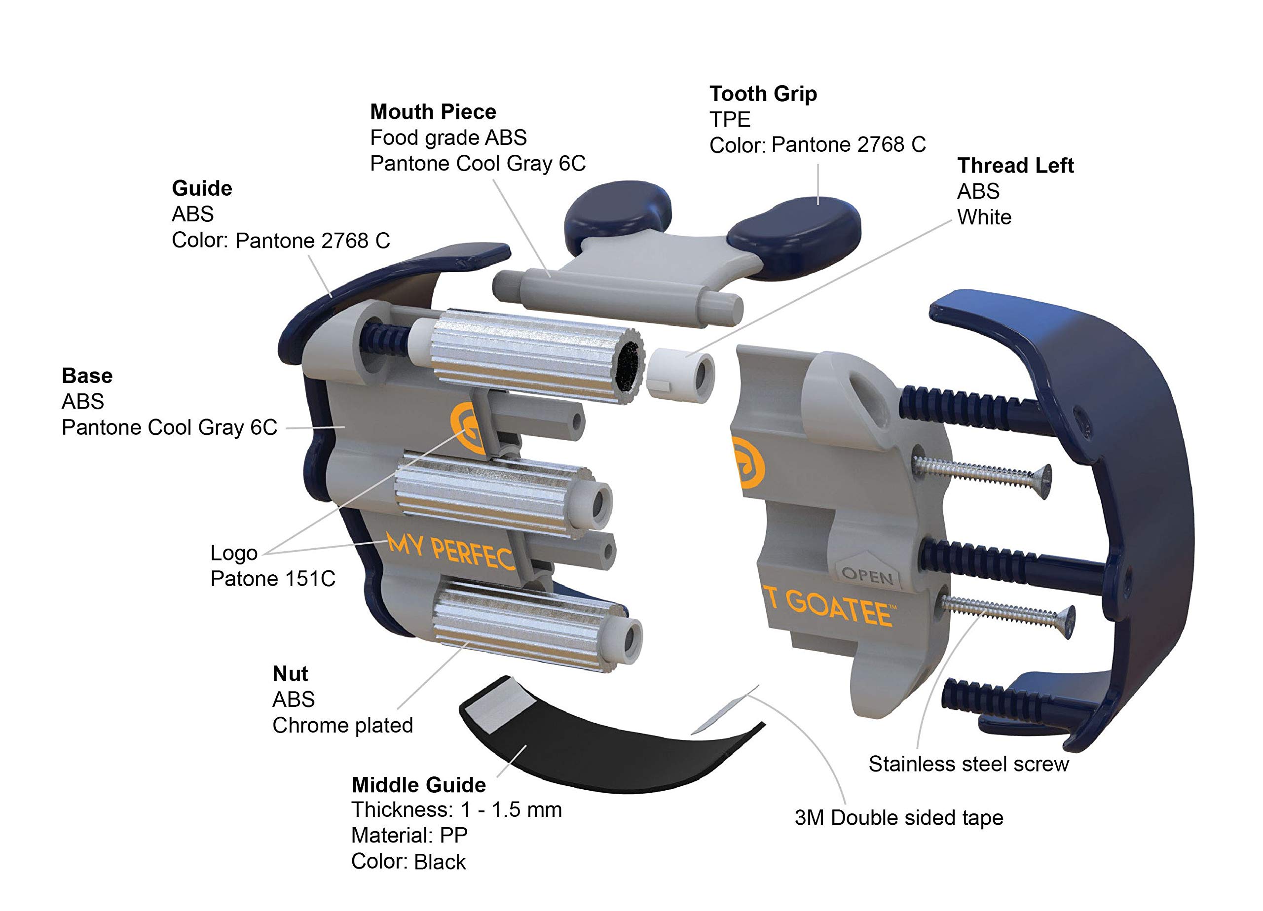 My Perfect Goatee® Shaving Template - Create a Perfectly Shaped Goatee Every Time - Adjustable Reduces Shaving Time - Shape Goatee and Circle Bead (Version 1.1)