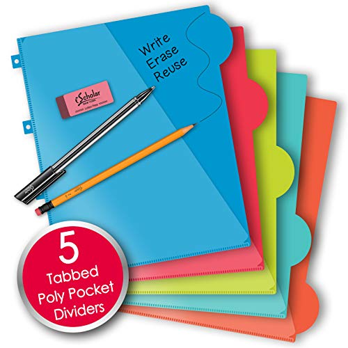 iScholar iQ 5-Subject Poly Cover Wirebound Notebook, College Ruled, 11 x 8.5 Inch Sheet Size, 200 Sheets, Cover Color May Vary (59906)