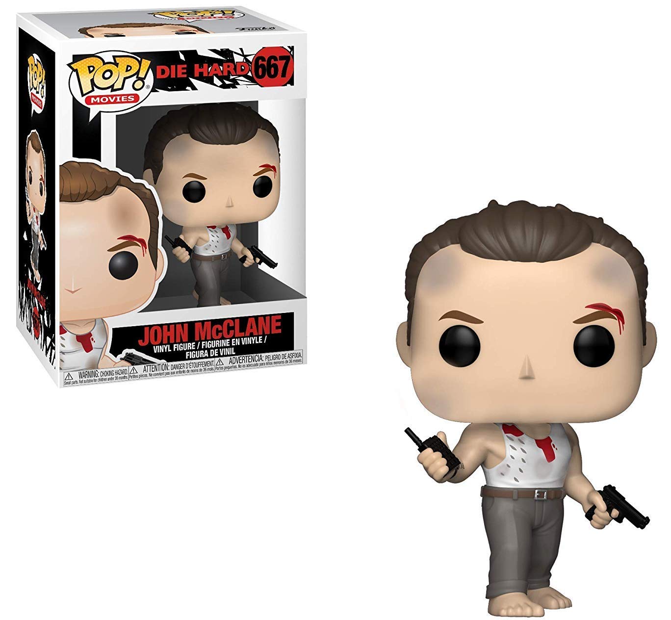 POP Die Hard - John McClane Funko Pop! Vinyl Figure (Bundled with Compatible Pop Box Protector Case), Multicolor, 3.75 inches