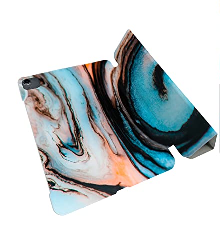 Cute Blue White Quicksand Marble Case Compatible with All Generations iPad Air Pro Mini 5 6 11 inch 12.9 10.9 10.2 9.7 7.9 Plastic Fabric Cover Slim Smart Stand SN873 (8.3" Mini 6th gen)
