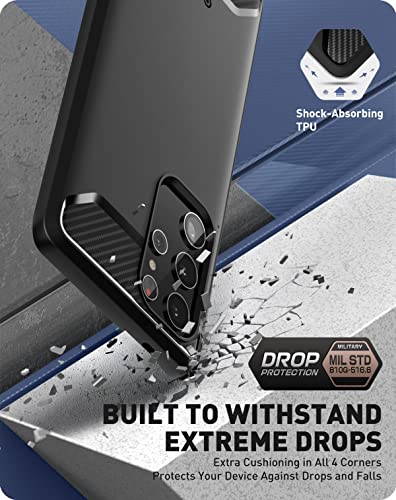 Clayco Xenon Series Case for Samsung Galaxy S22 Ultra (6.8 Inch) 5G 360 Degree Mobile Phone Case Robust Protective Bumper Case Full Cover with Integrated Screen Protector 2022 Edition (Black)