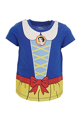 Disney Princess Little Girls 5 Pack Graphic T-Shirts Blue/Pink/Yellow 7-8