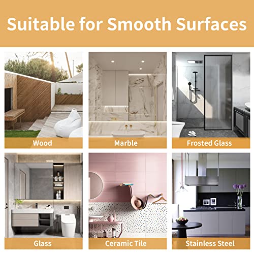 HANLIAN Adhesive Silicone Stick on Hooks, Multi-purpose Damage Free Hanging Hooks, Razor Holder for Shower Wall, Shower Hooks for Loofah Waterproof, Wide Use for Kitchen Bathroom Home Office (Style B)
