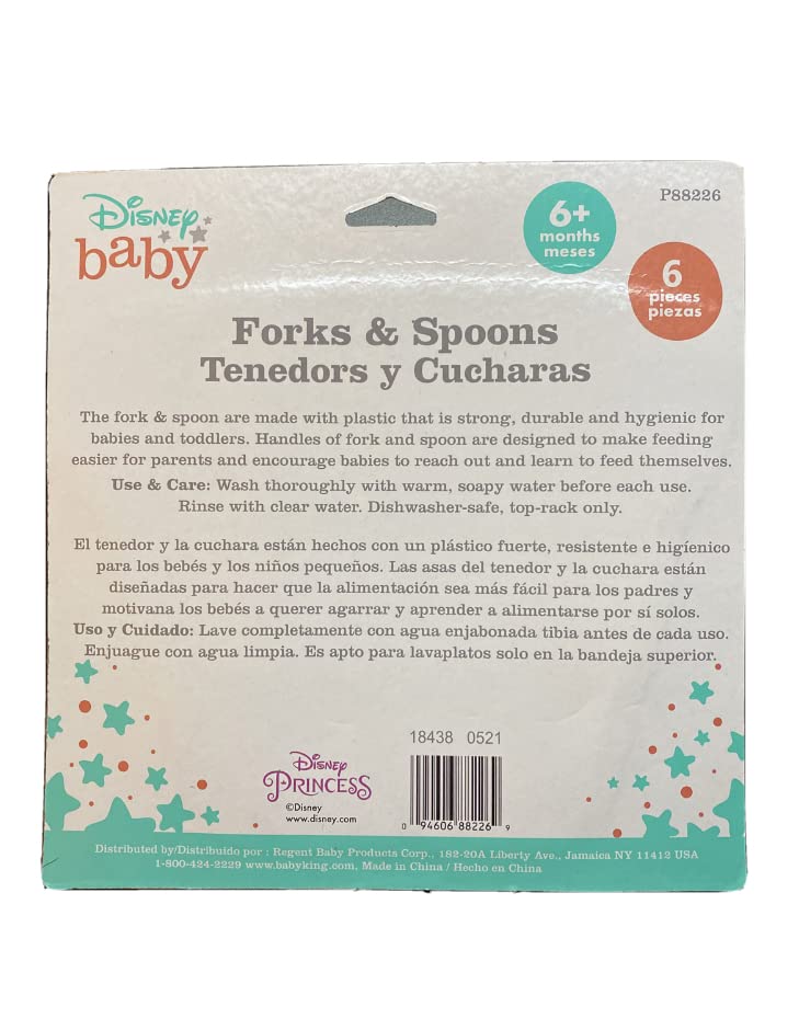 Disney Baby Princess Forks & Spoons 6 Piece Set