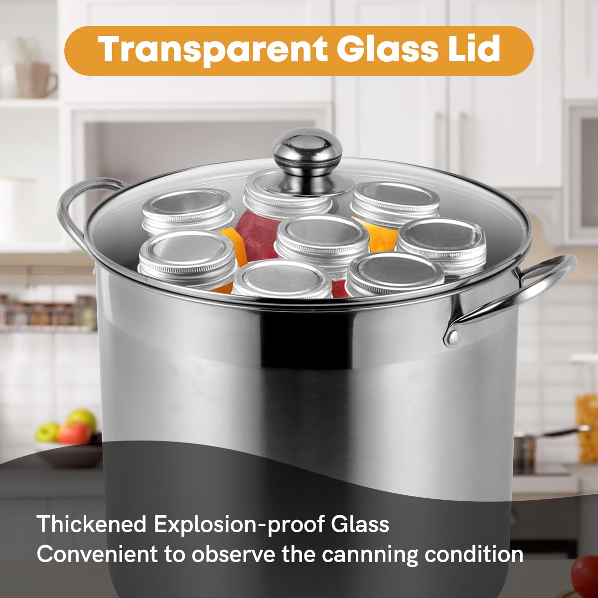 BriSunshine 21.5 QT Stainless Steel Canning Pot with Lid, Rack & Canning Tools Set, Canning Supplies Kit Water Bath Canner for Beginner