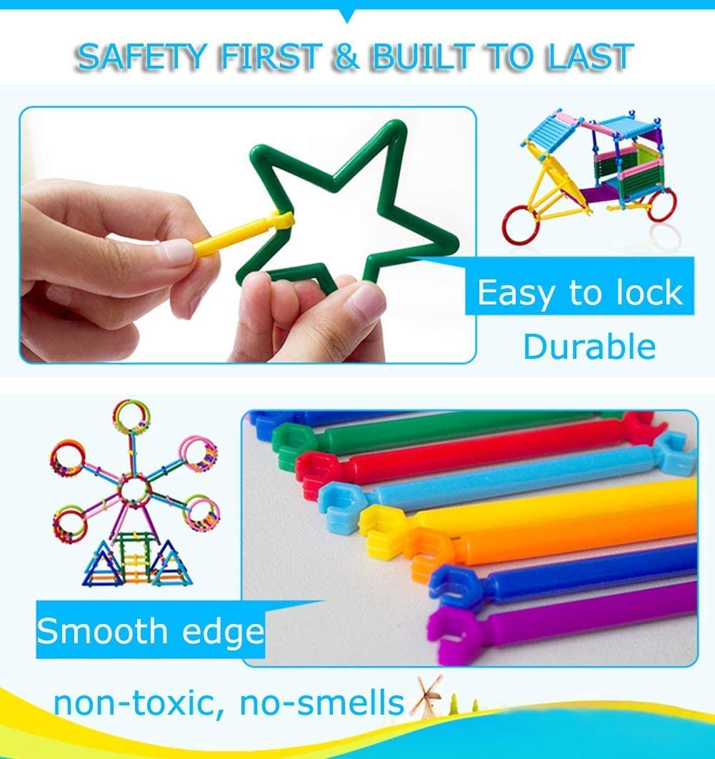 JuanYue 500 PCS Building Toy Building Sets Different Shape Educational Construction Engineering Set 3D Puzzle, Great STEM Toy for 3 Years Old and Above Boys and Girls