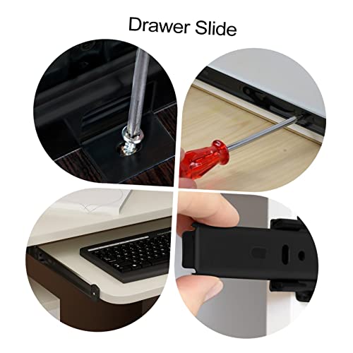 Ciieeo 2 Pairs Keyboard Rails Keyboard Rack Keyboard Stand Adjustable Keyboard Slide Keyboard Slide Out Tray Cabinet Slider Computer Sliding Keyboard Hardware Office Drawer Steel Desk
