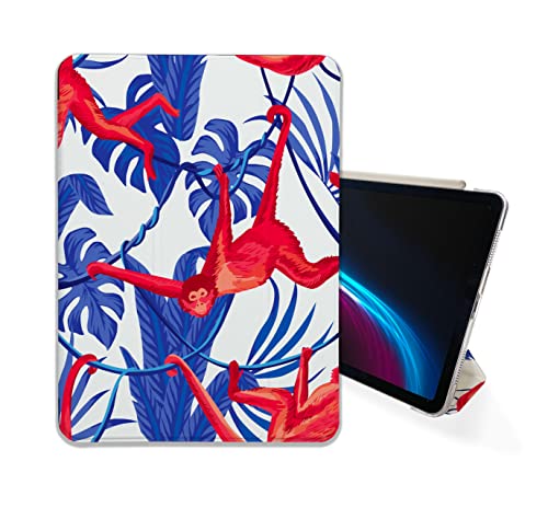 Cute Monkey Animal Tropical case Compatible with iPad Mini Air Pro 7.9 8.3 9.7 10.2 10.9 11 12.9 inch Pattern Cover New 2022 2021 Trifold Stand 3 4 5 6 7 8 9 Generation 455 (12.9 Pro 3/4/5 gen)