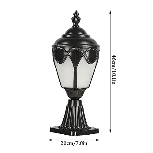 CZLZY Creative Modeling Aluminum Column Light European Style E27 Pillar Lamp Outdoor Post Light Fixtures Waterproof IP55 Glass Lampshade Villa Garden Landscape Light Lawn Lamp