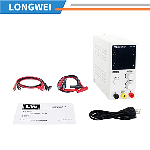 DC Power Supply Variable 30V 10A, 4-Digital LED Display, Precision Adjustable Regulated Switching Power Supply Digital with Alligator Leads US Power CordĀ