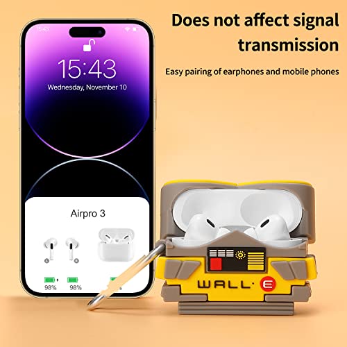 Compatible 2022 Airpod pro 2 Case Cover, 3D Cute Cool Cartoons Silicone Design, Soft Silicone Portable&Shockproof Airpod Case, for Apple Airpod pro 2 Case (Yellow)