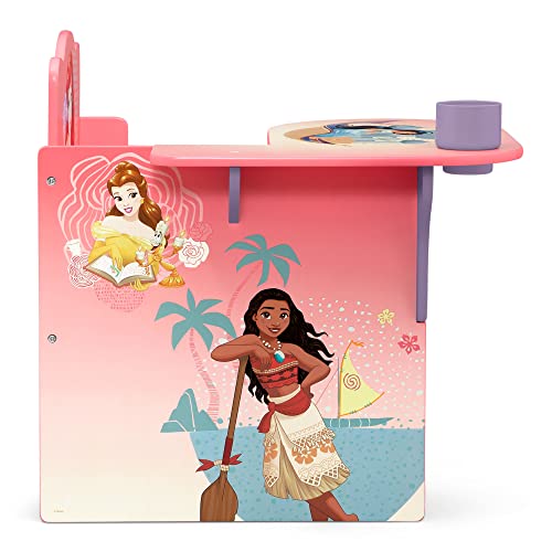 Delta Children Chair Desk with Storage Bin + Design and Store 6 Bin Toy Storage Organizer, Disney Princess (Bundle)