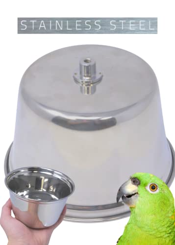 Bonka Bird Toys 800129 Stainless Steel Water/Seed Cup 32oz Cage Feed Bowl