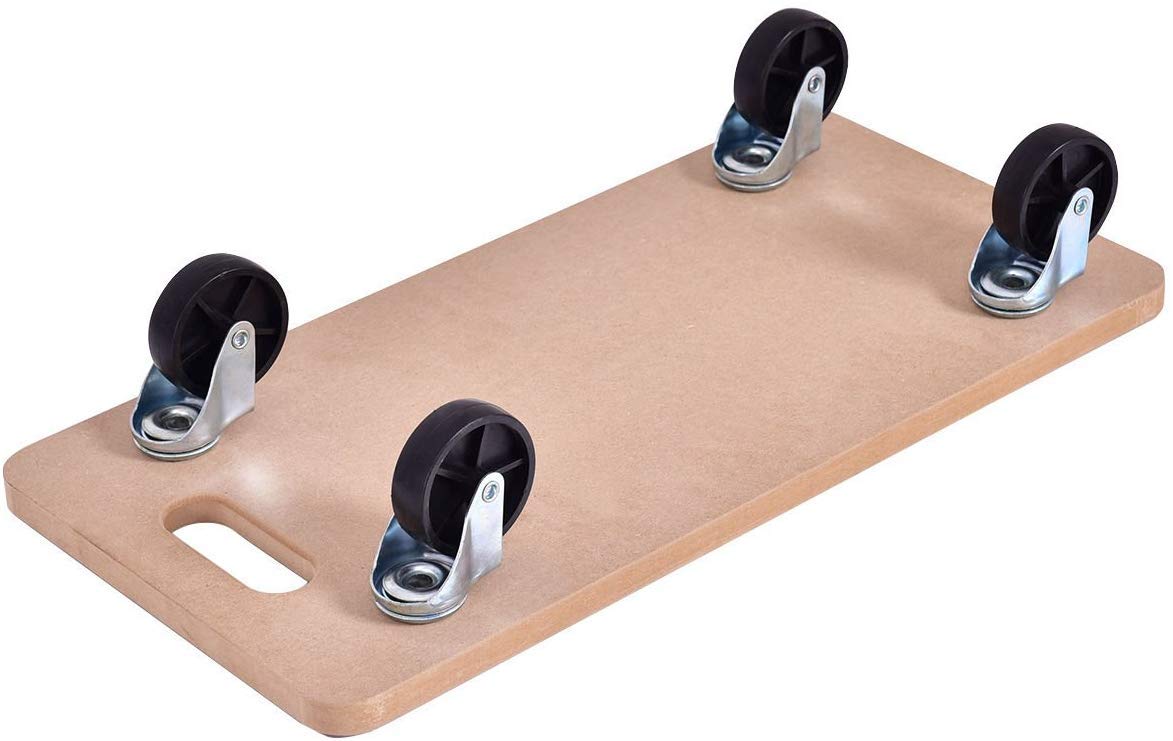 Casart Wooden Board Dolly, Moving Carrier with 4 Wheels