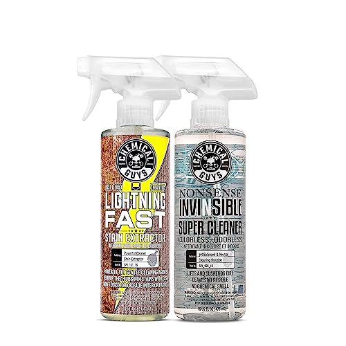 Chemical Guys SPI_191_16 Lightning Fast Carpet and Upholstery Stain Extractor & SPI_993_16 Nonsense All Surface Cleaner Safe for Home, Garage, Cars, Trucks, SUVs & More, 16 fl. Oz, Unscented