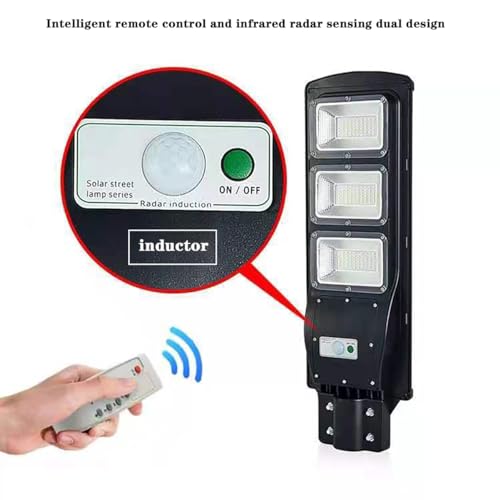CDAZEAZLO LED Human Body Sensing Light,Solar Street Lights Outdoor Waterproof, LED Wide Angle Lamp with Motion Sensor and Remote Control, for Parking Lot, Yard, etc.,150W