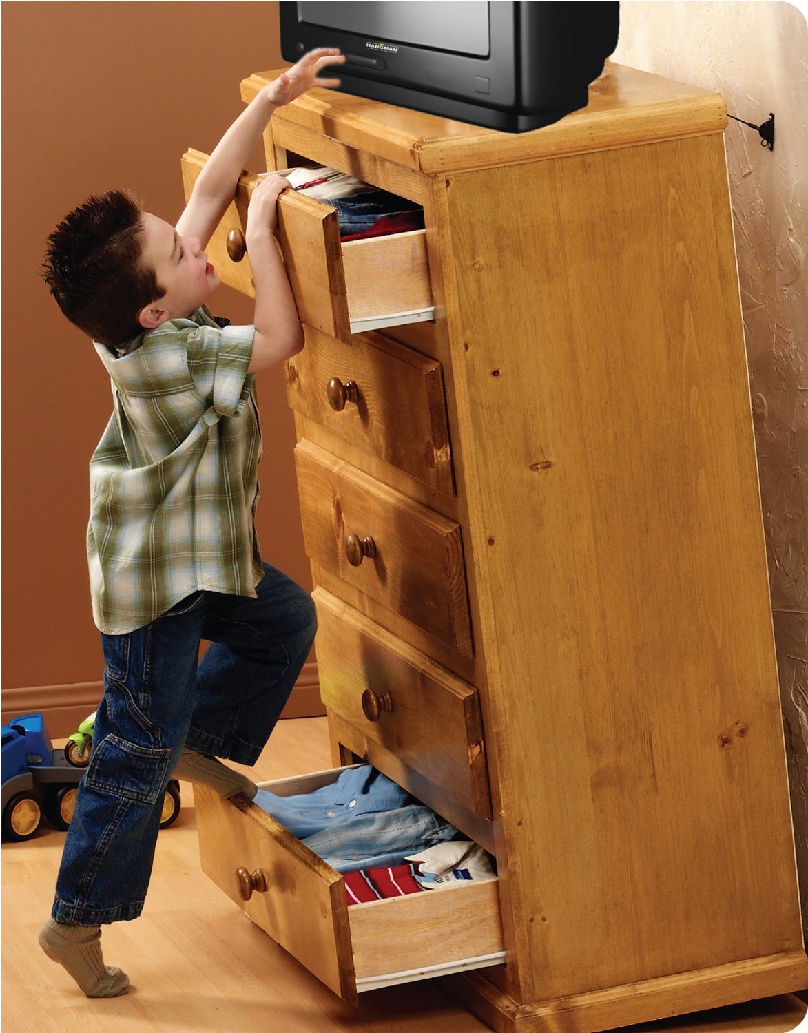 Furniture Anti-Tip Kit - 400 Pound Falling Furniture Prevention Device - 4 Pack