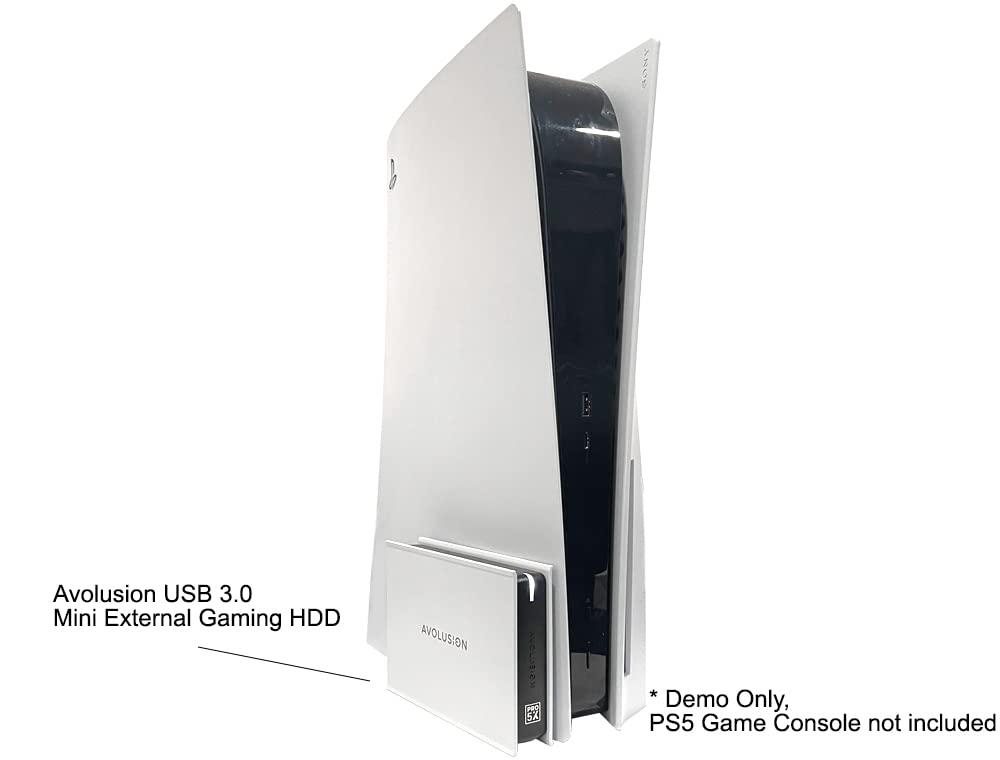 Avolusion Mini Pro-5X 4TB USB 3.0 Portable External Gaming Hard Drive - White (for PS5, Pre-Formatted)