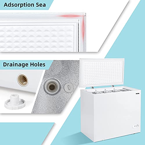 COSTWAY Chest Freezer, 7.0 Cu.ft Upright Single Door Refrigerator with 4 Removable Baskets, Compact Freezer with Manual Defrosting & Mechanical Temperature Control for Apartments, Dormitories Garage