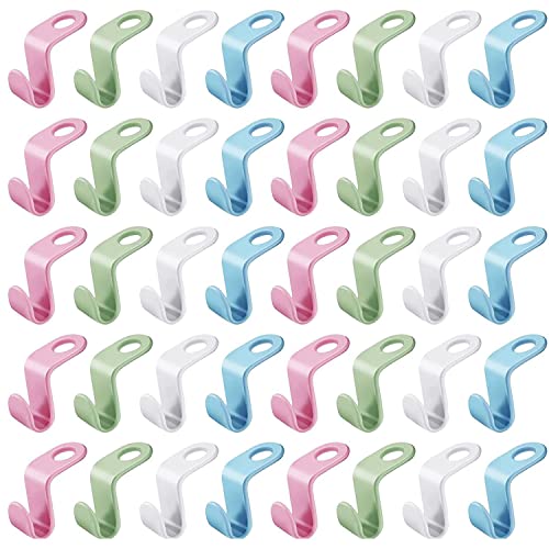 Clothes Hanger Connector Hooks,Space Saving Hangers for Closet Clothes,Plastic Hangers for Clothes Hanger Hooks for Space Saver Clothes Organizer (Color)