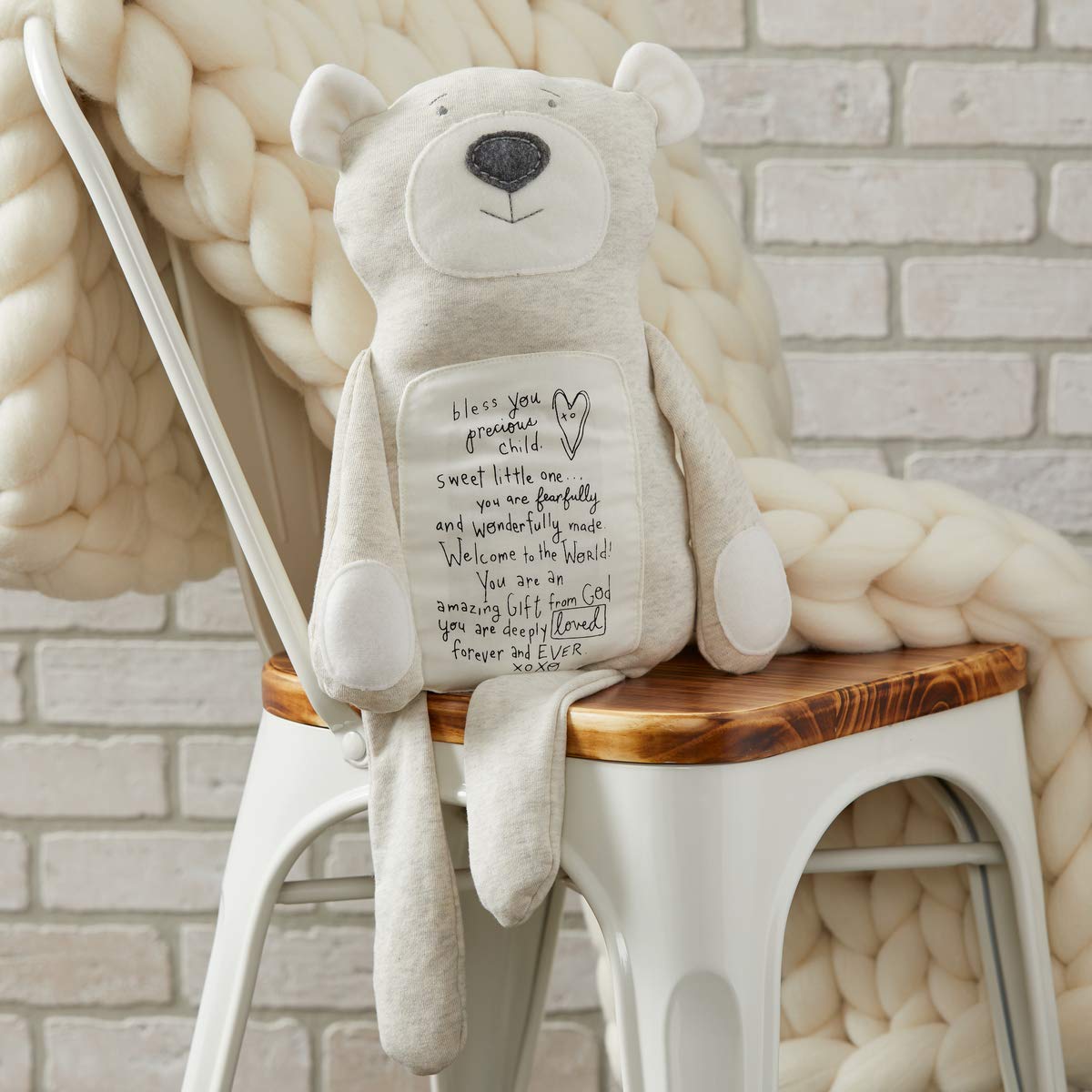 DEMDACO Plush Bless You Precious Child Poetic Threads Bear Children's Stuffed Animal Toy for Boys & Girls