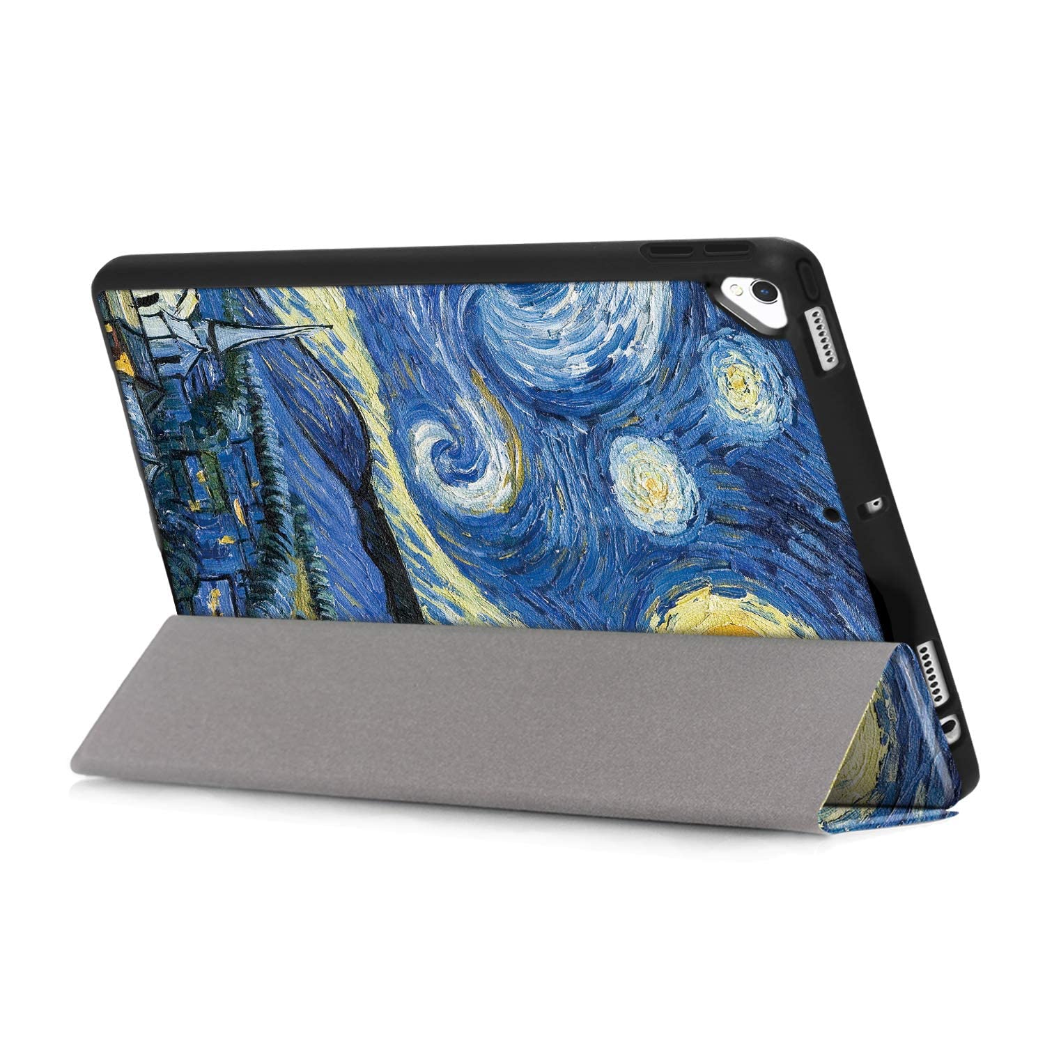 UUcovers for Apple iPad 10.2" (9th/8th/7th Generation) Case 2021/2020/2019, Smart Cover with Pencil Holder [Auto Wake/Sleep] PU Leather Stand Folio Tri-fold Shockproof Shell, Van Gogh Starry Night
