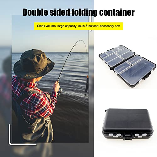 Awakingdemi Double Sided Folding Fishing Tackle Box Multi Slots Compartments Bait Lure Hook Fishing Accessories Storage Case Organizer