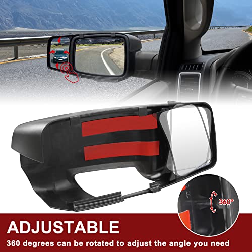 Clip On Mirror Extension for Ram 1500, KEWISAUTO Snap & Zap Towing Side Mirror Extensions Towing Clip on Exterior Rearview Mirror Extend Cover for 2009-2017 Dodge Ram 1500 2500 3500 Accessories