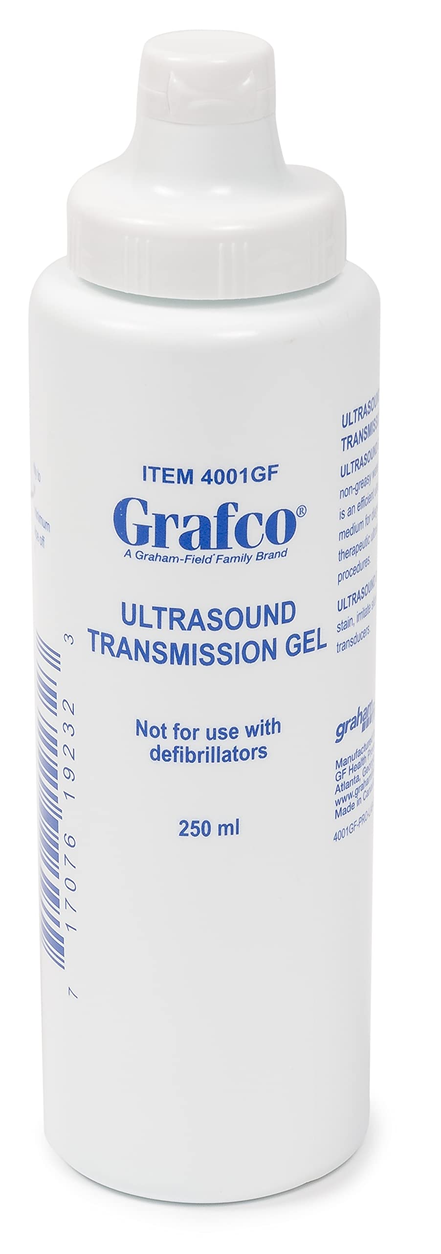 Grafco Ultrasound Transmission Gel, Hypoallergenic, 250 ml, Pack of 12, 4001GF