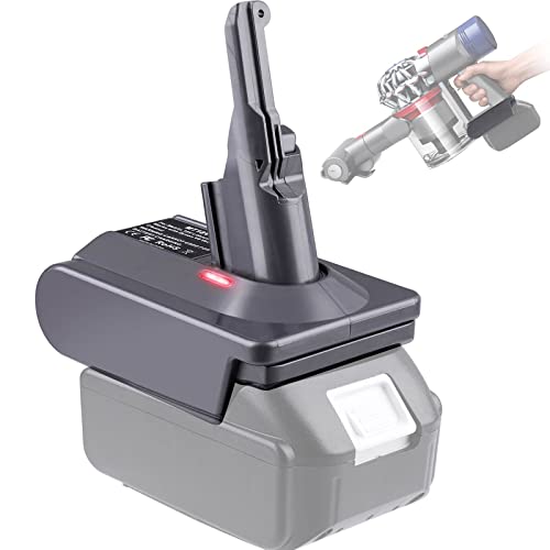 BTRUI for Dyson V8 SV10 Battery Adapter for Makita 18V Lithium Battery to for Dyson V8 Animal Fluffy Motorhead Handheld Vacuum Converter (MT18V8 Adapter only)