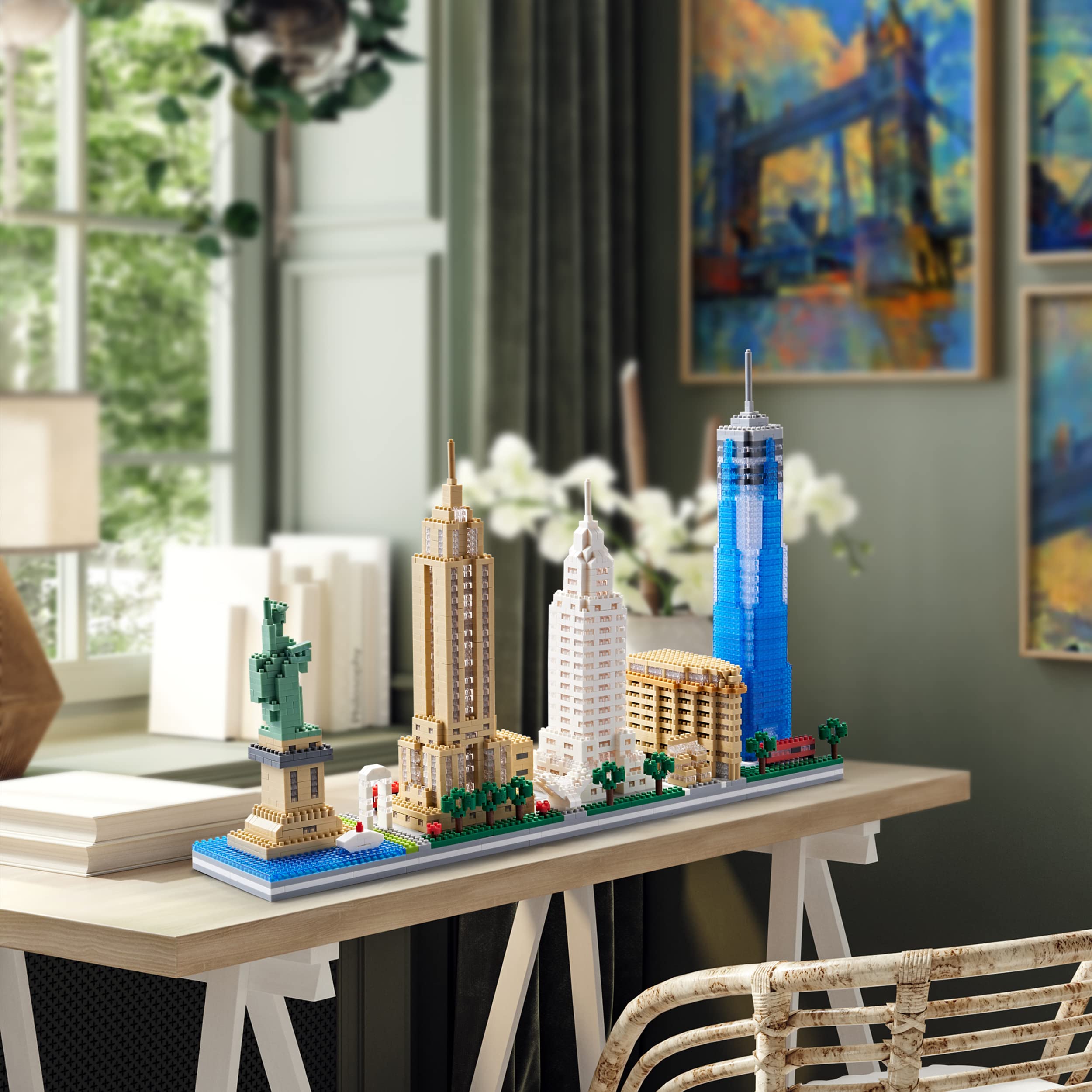 LUKHANG New York Skyline Building Set - 3452pcs | Challenging & Detailed Architecture for Adults & Teens