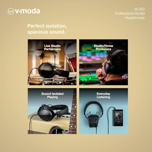 V-Moda M-200 Hi-Res Audio Studio Headphones - Matte Black