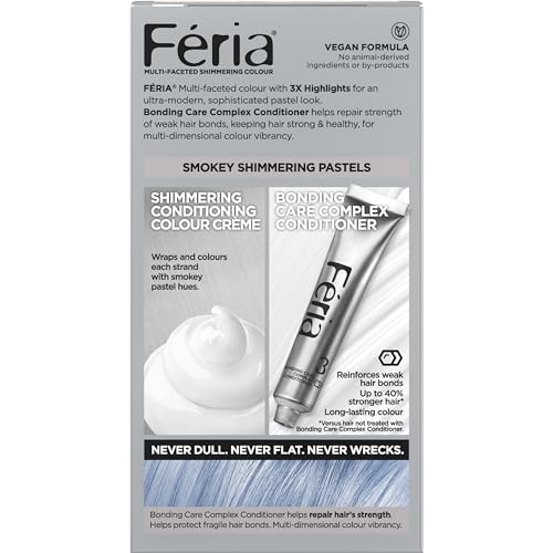 L'Oreal Paris Feria Multi-Faceted Shimmering Permanent Hair Color, 411 Sapphire Smoke (Smokey Blue)