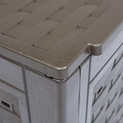 Compost Bin | Garden Composter Bin | Outdoor Composting Box for Backyard Yard Patio Outside | Brown Plastic with Rattan Look | 23.6" x 23.6" x 32.7" 79.3 Gallon by FurturHome